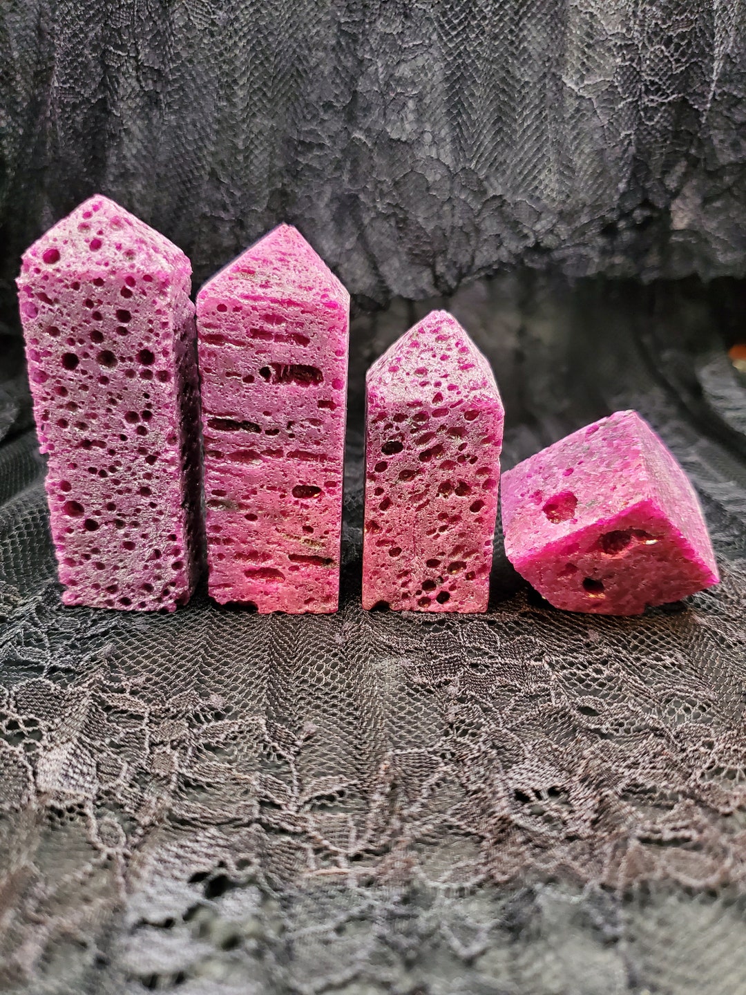 Honeycomb Ruby Tower Point - Etsy