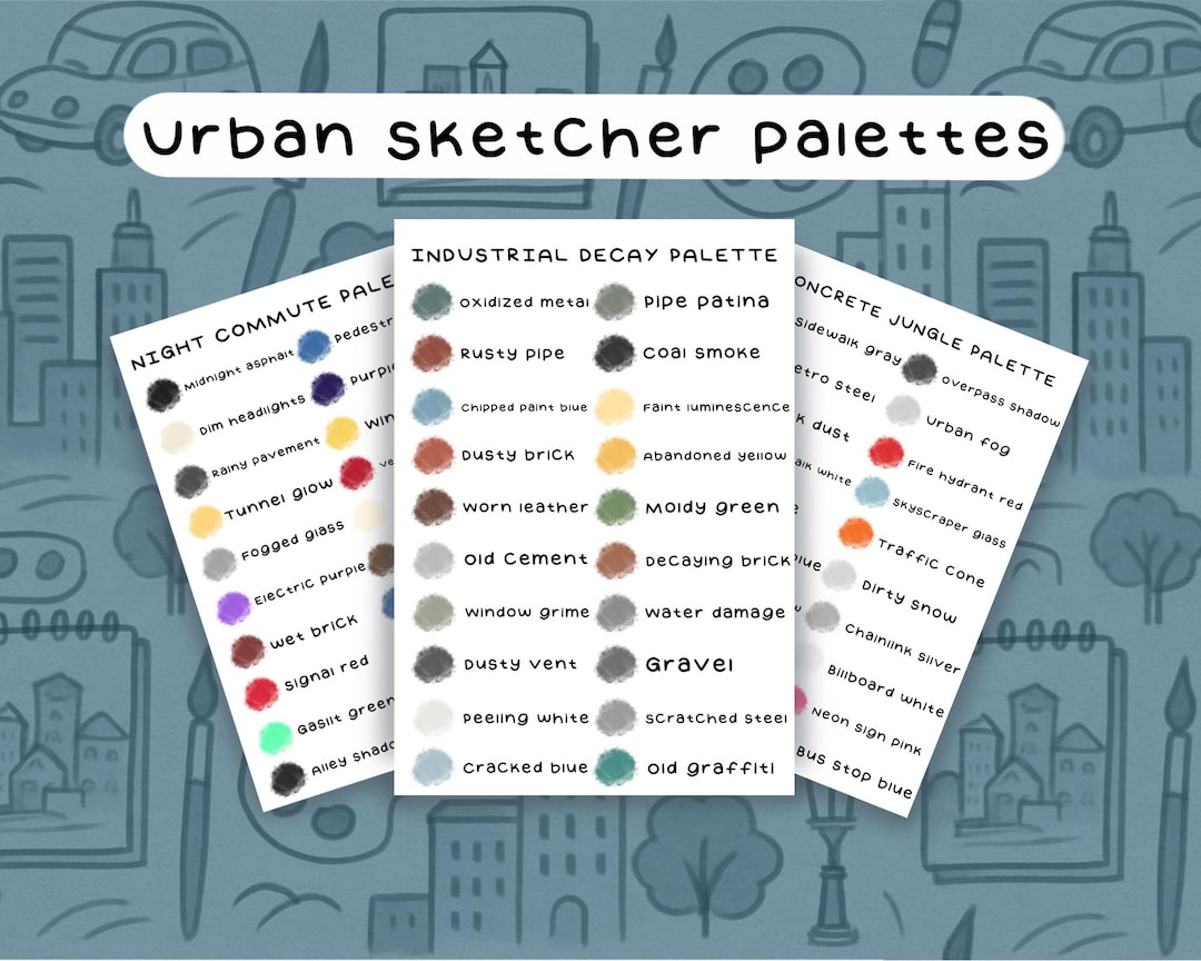Urban Sketcher Palette Bundle 60 Swatches for Procreate Digital Art ...