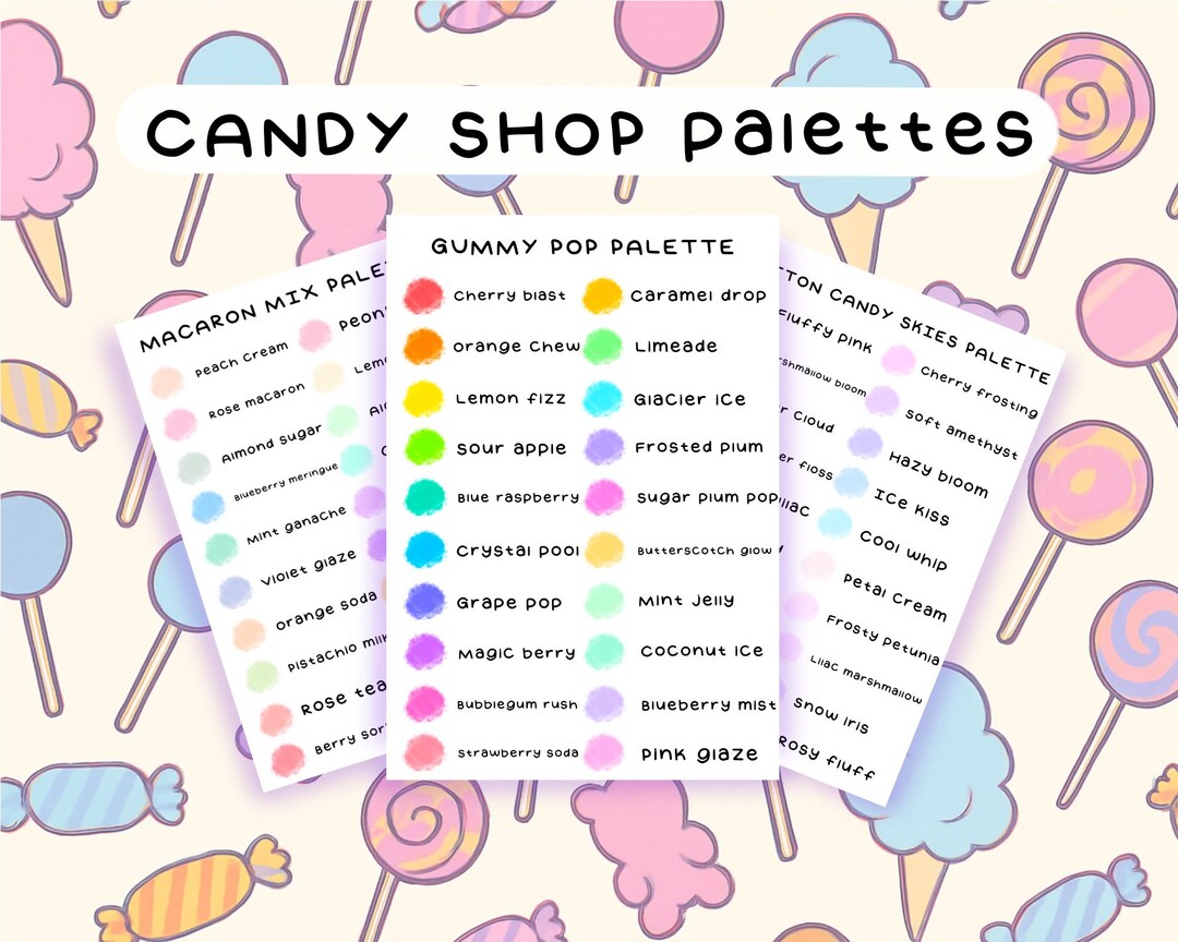 Procreate Color Palette Bundle: Candy Shop Theme 60 Swatches (digital ...