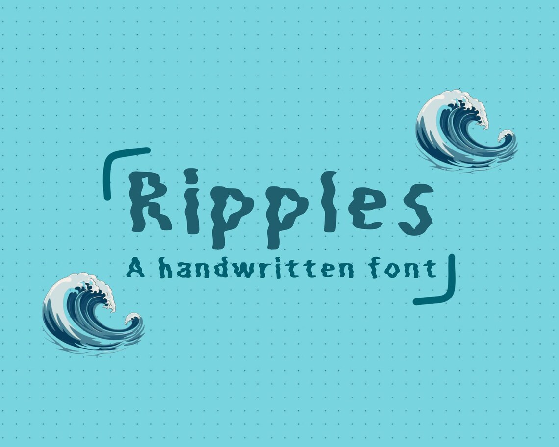 Handwritten Font Ripples for Lettering Journaling Calligraphy Squiggly ...