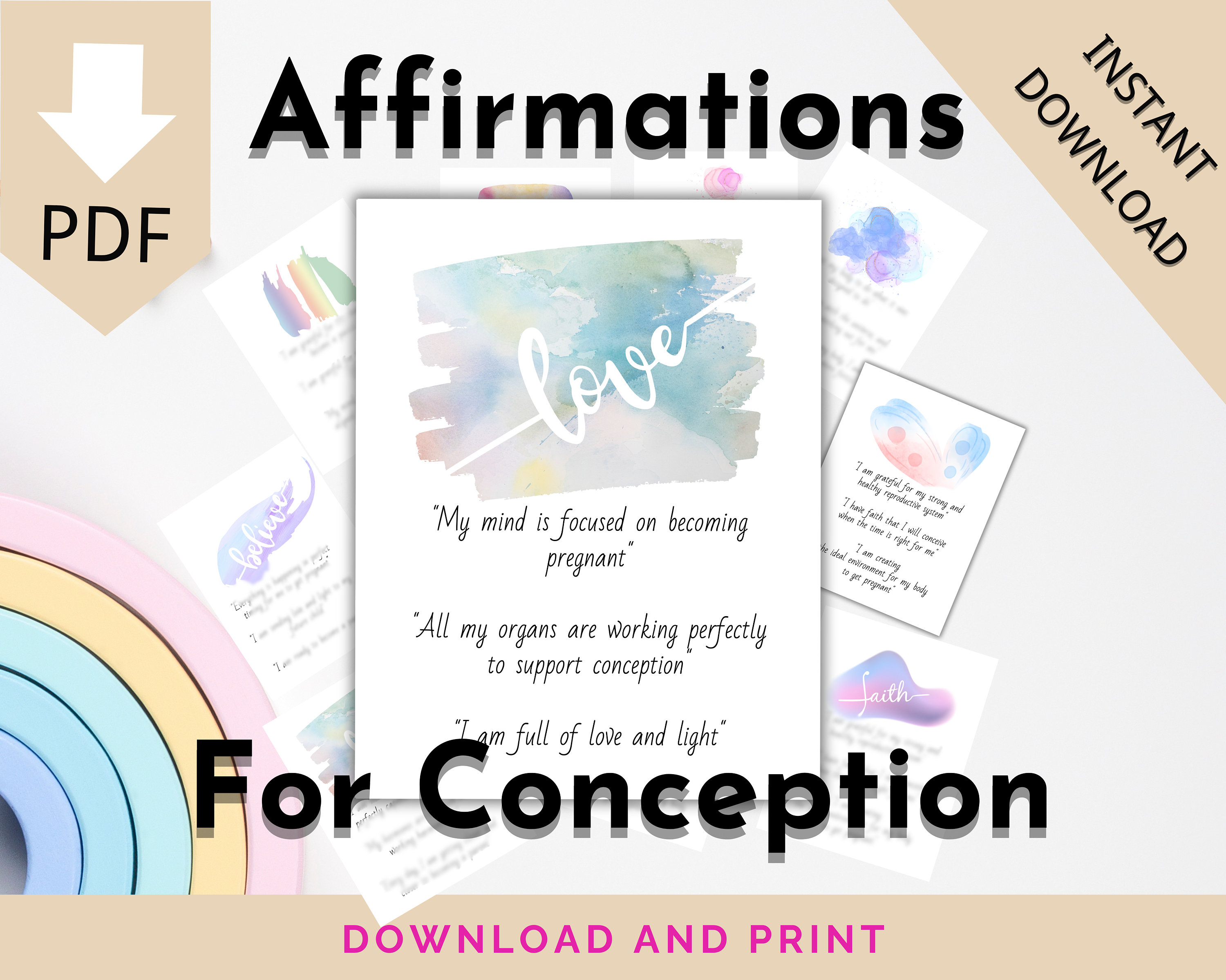 Affirmations for Conception, Positive Birth, Pregnancy Affirmations ...