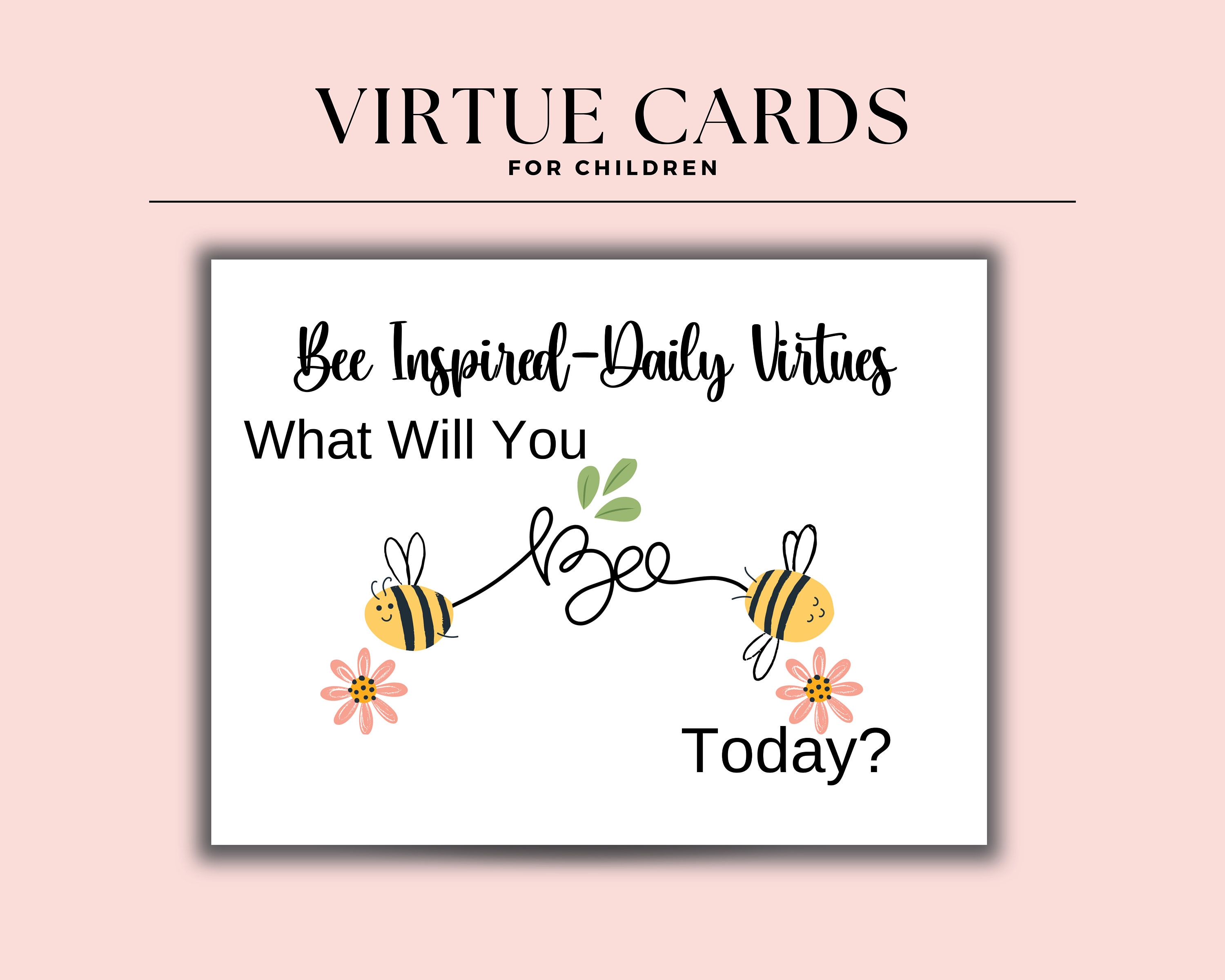 Daily Gratitude Cards for Children, Virtue Cards for Children - Etsy