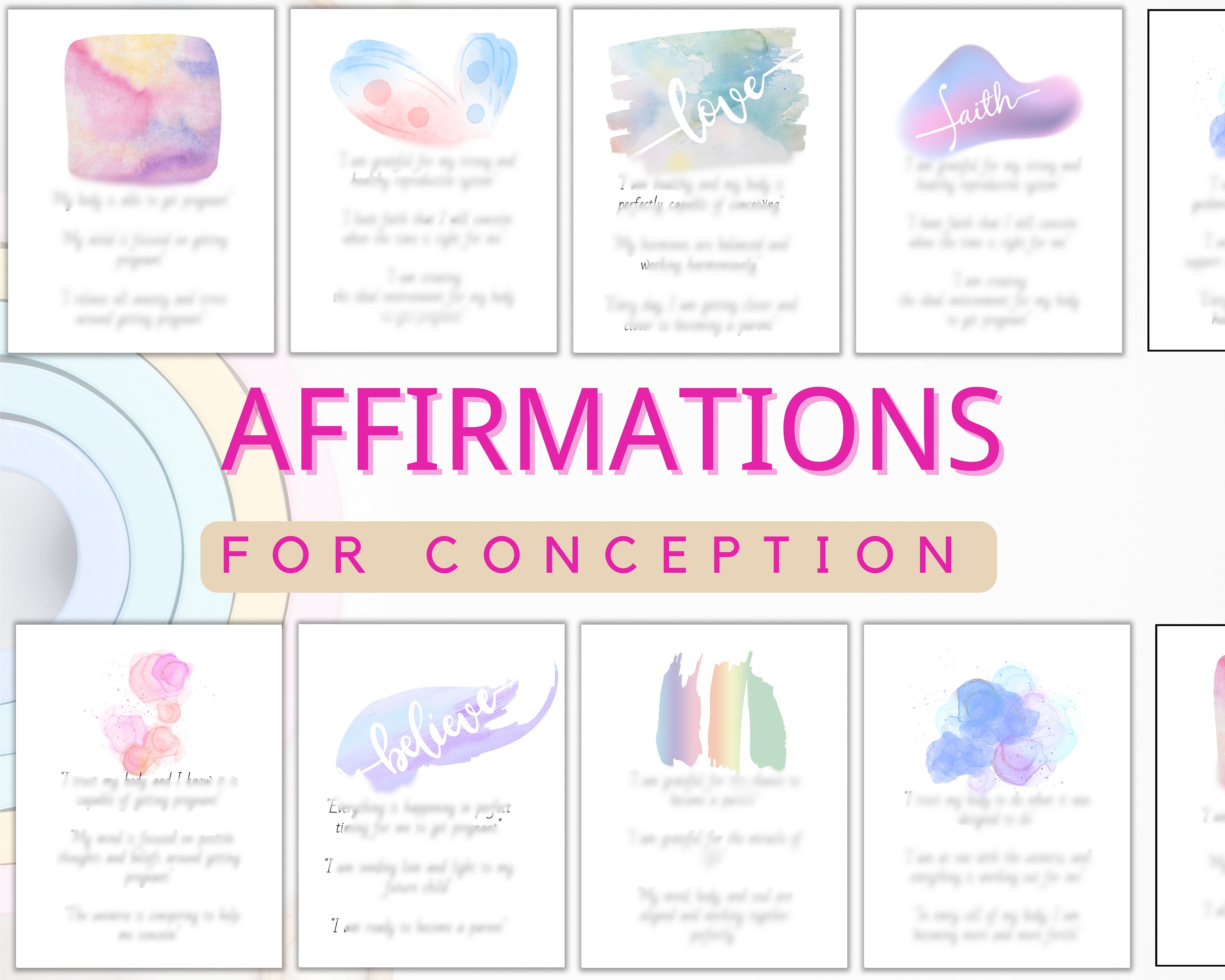Affirmations for Conception, Positive Birth, Pregnancy Affirmations ...