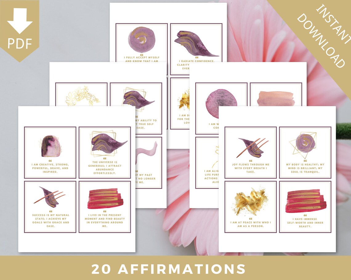 Affirmation Cards, Positive Mindset & Self-love Affirmations for Well ...