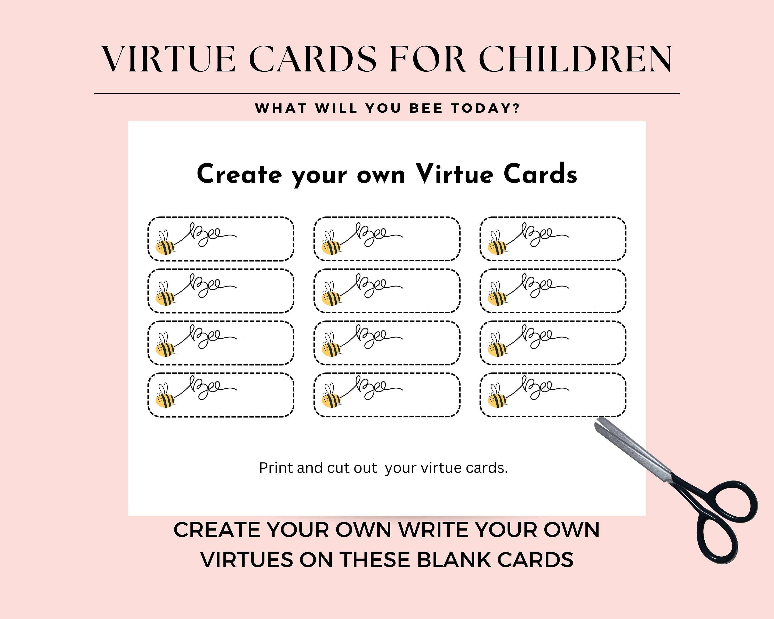Daily Gratitude Cards for Children, Virtue Cards for Children - Etsy