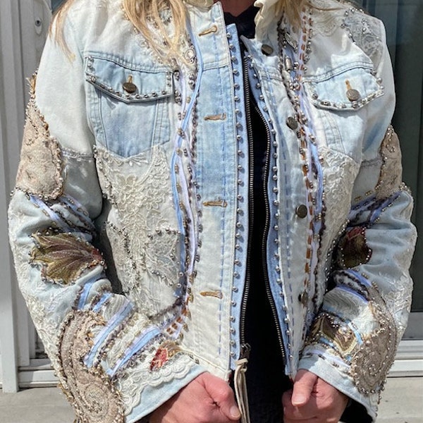 Hippie Jean Jacket - Etsy