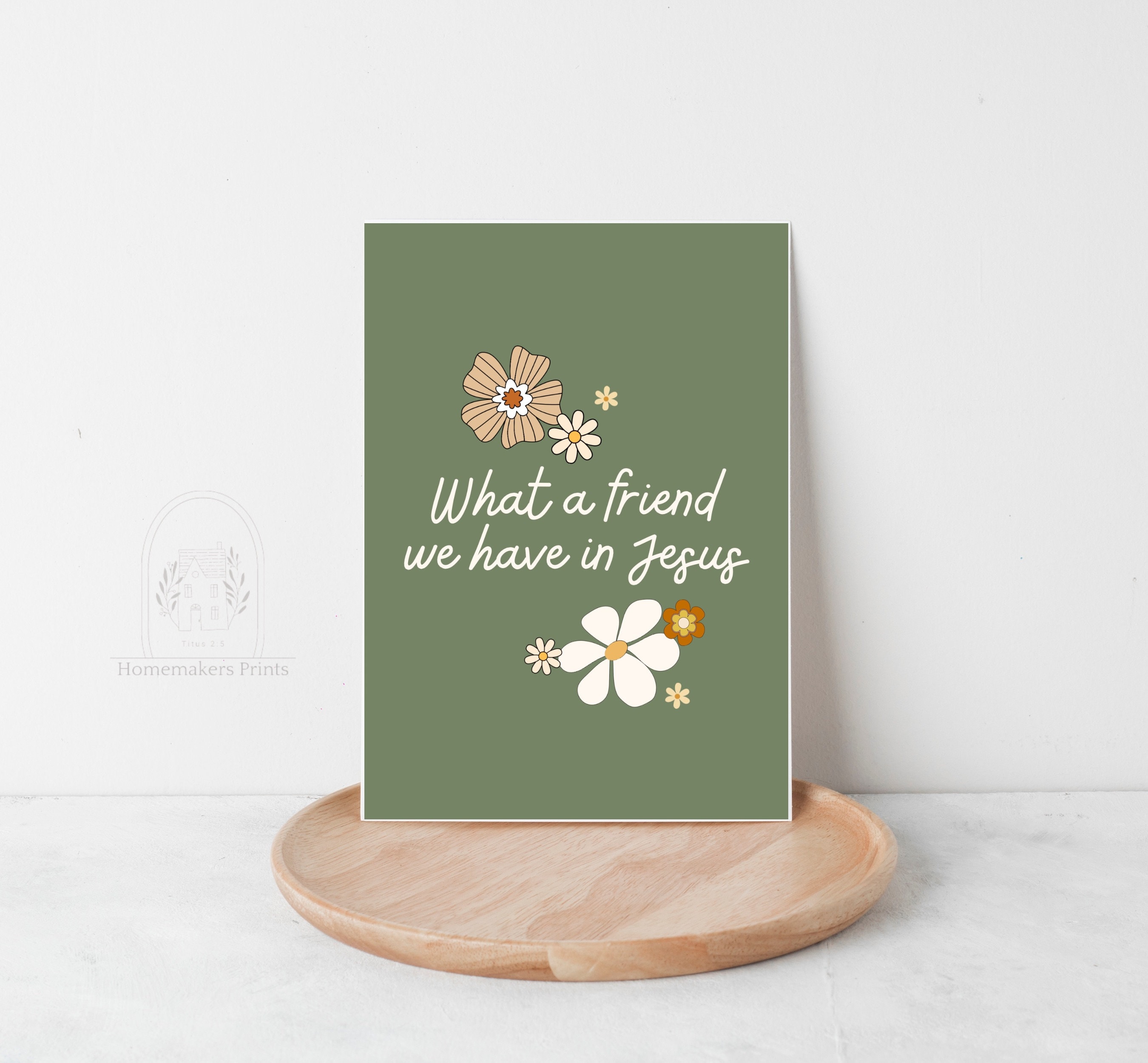 What a Friend We Have in Jesus, Hymn Lyric Print, Retro Floral Wall Art ...