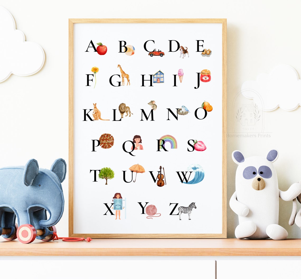Printable Alphabet Poster, ABC Poster for Classroom, ABC Print ...
