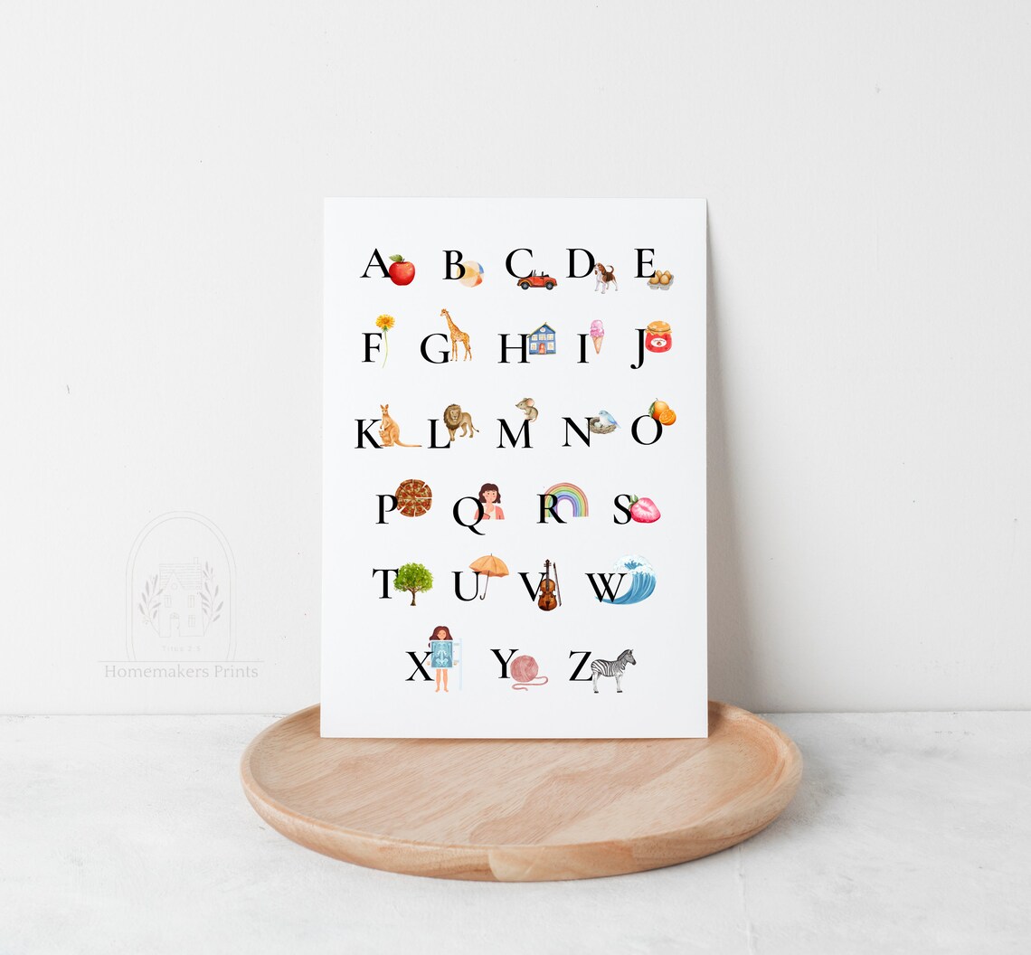 Printable Alphabet Poster, ABC Poster for Classroom, ABC Print ...