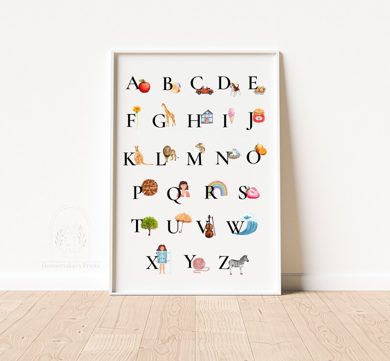 Printable Alphabet Poster, ABC Poster for Classroom, ABC Print ...