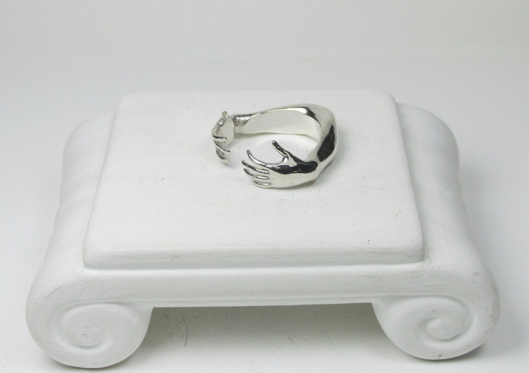HUGS & LOVE Ring, Platinum-plated Brass - Etsy