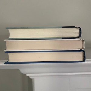 Book Stack Blue and White Book Trio/set Book Staging Book - Etsy