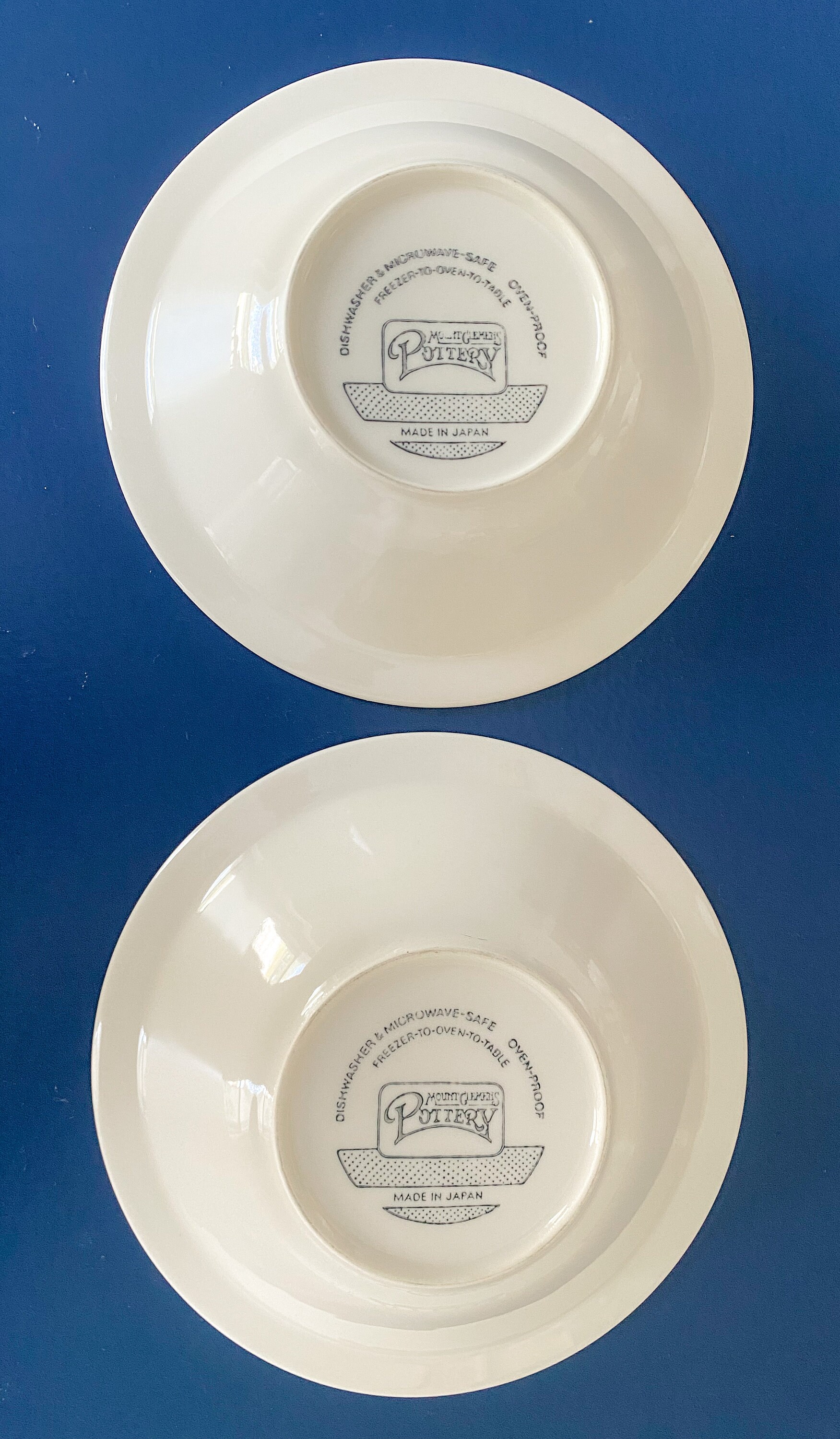 Mount Clements Pottery, Set of 2-8.5” Bowls, Rainbow-striped Rim ...