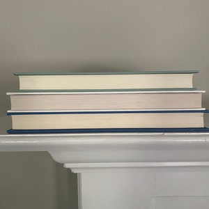 Book Stack Blue and White Book Trio/set Book Staging Book - Etsy