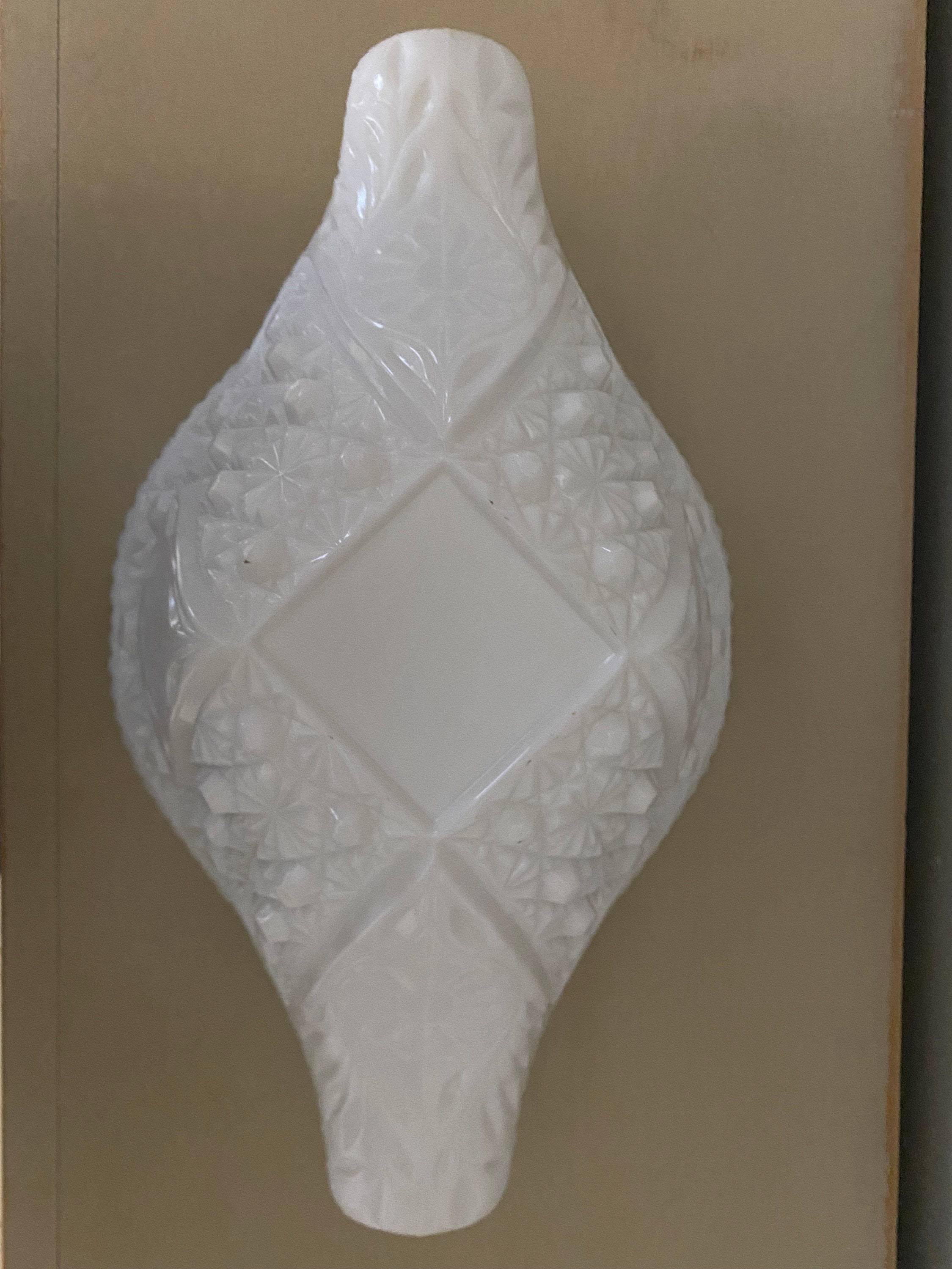 Vintage Oblong Milk Glass Bowl With Sawtooth Edge and Floral Design - Etsy