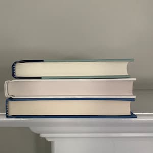 Book Stack Blue and White Book Trio/set Book Staging Book - Etsy