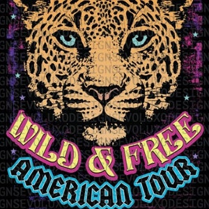 Fearless Wild & Free" Digital Sublimation DTF DTG Print PNG File Rock N ...