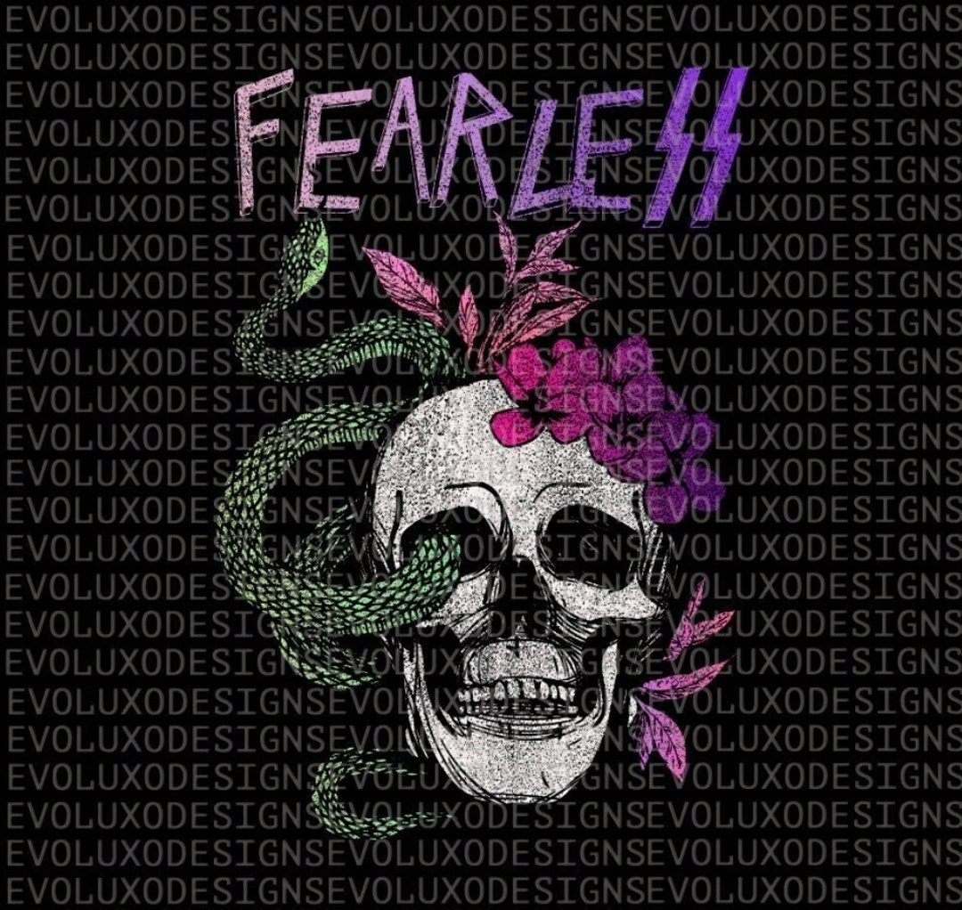 Fearless Snake and Skull Retro Vintage Style Digital - Etsy