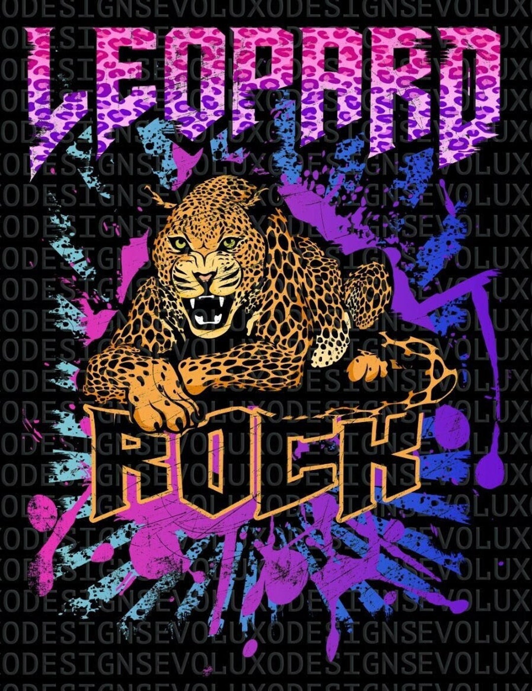 Leopard Rock Digital Sublimation DTF DTG Print PNG File T Shirt Leopard ...