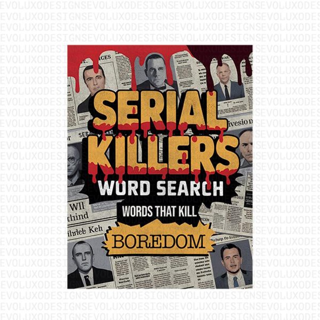 Serial Killers Word Search PNG: Dark Humor Macabre Clipart (digital ...