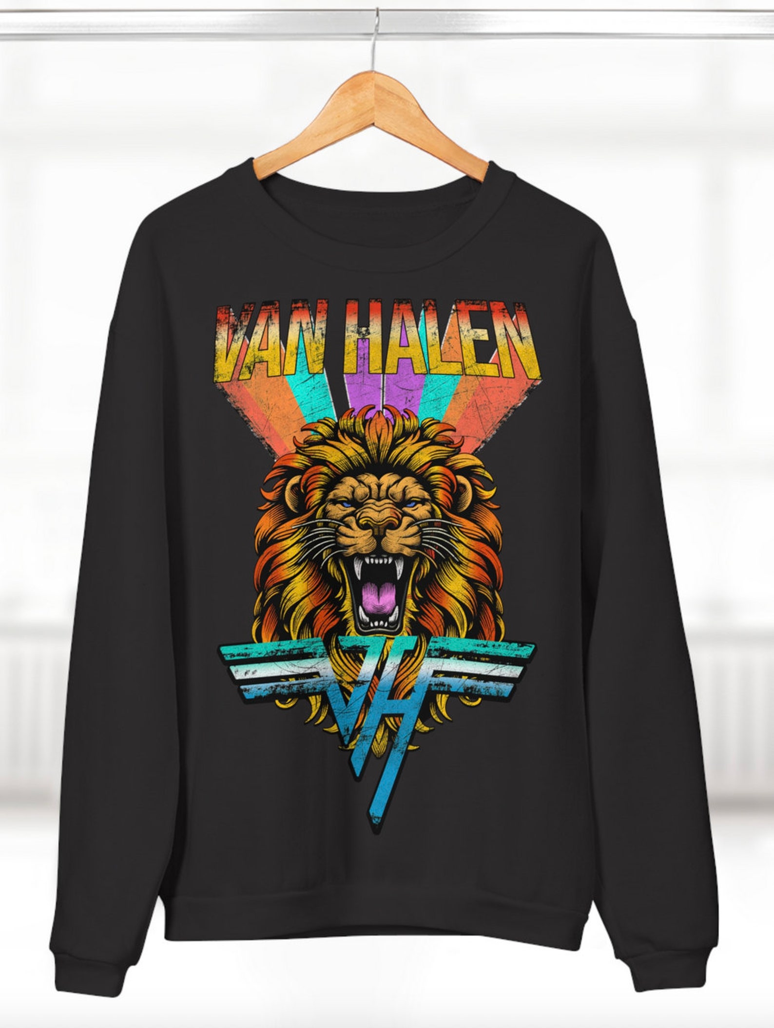Van Halen Lion Distressed PNG: Rock Band Tee Design (digital Download ...
