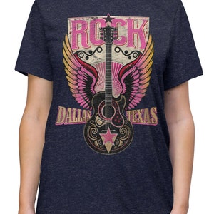 Dallas Rock Tee Texas Musician Fashion Guitar Design Shirttee Digital ...
