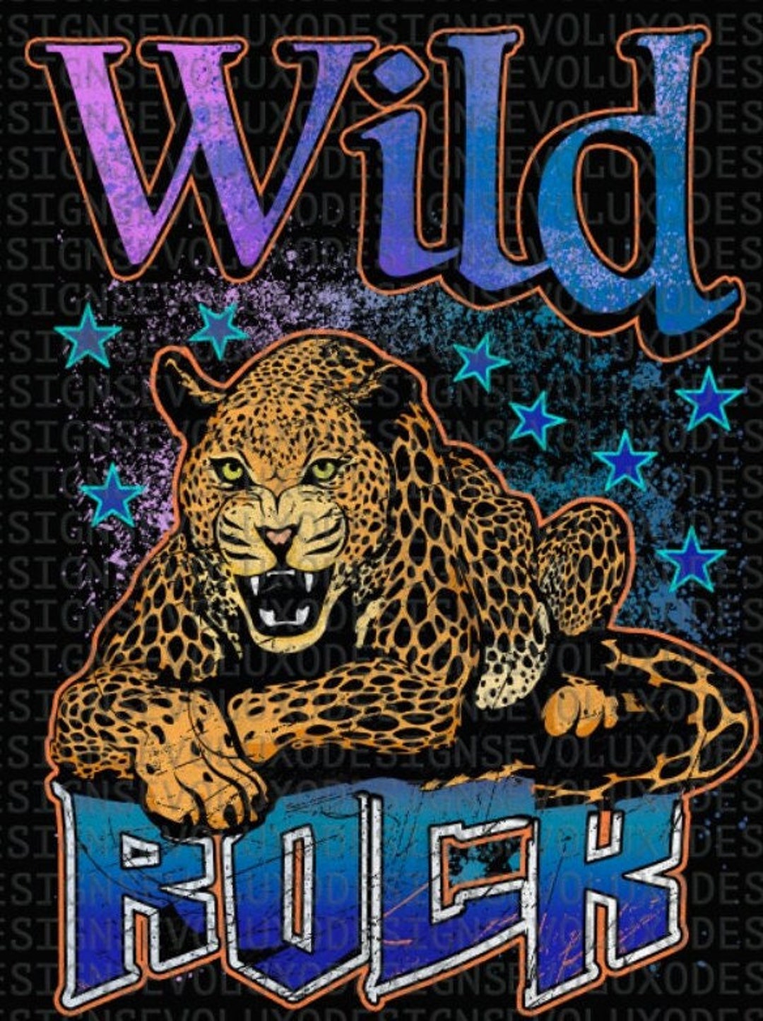 Leopard Rock Digital Sublimation DTF DTG Print PNG File T Shirt Leopard ...