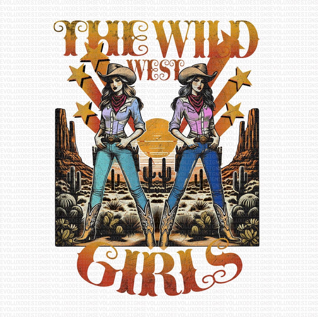 Les filles du Far West PNG – art western cow-girl vintage - Etsy France