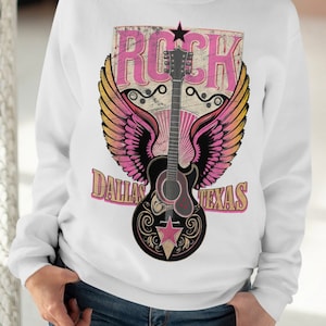 Dallas Rock Tee Texas Musician Fashion Guitar Design Shirttee Digital ...