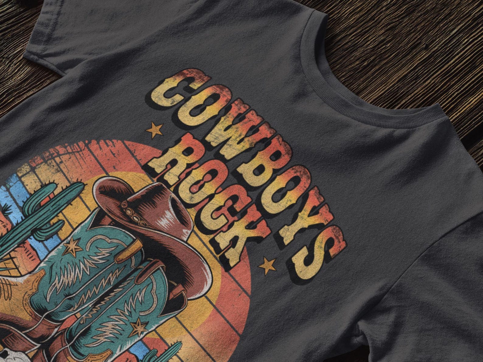 Cowboys Rock PNG – Western Vintage Country Art - Etsy