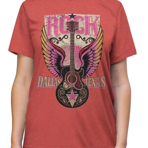 Dallas Rock Tee Texas Musician Fashion Guitar Design Shirttee Digital ...