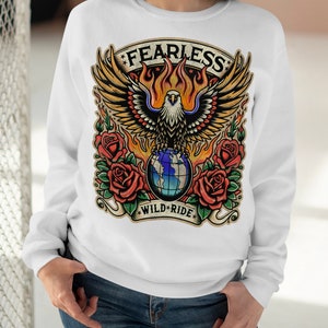 Fearless Eagle Shirttee Digital Sublimation DTF DTG Print PNG Filet Fashion Tee Vintage - Etsy