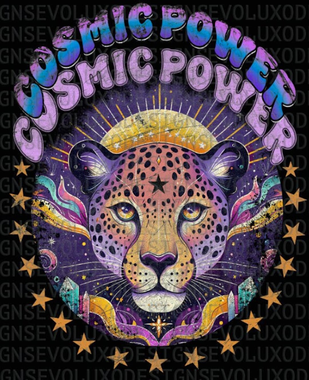Cosmic Power Art Digital Sublimation DTF DTG Print PNG Filet Shirt ...