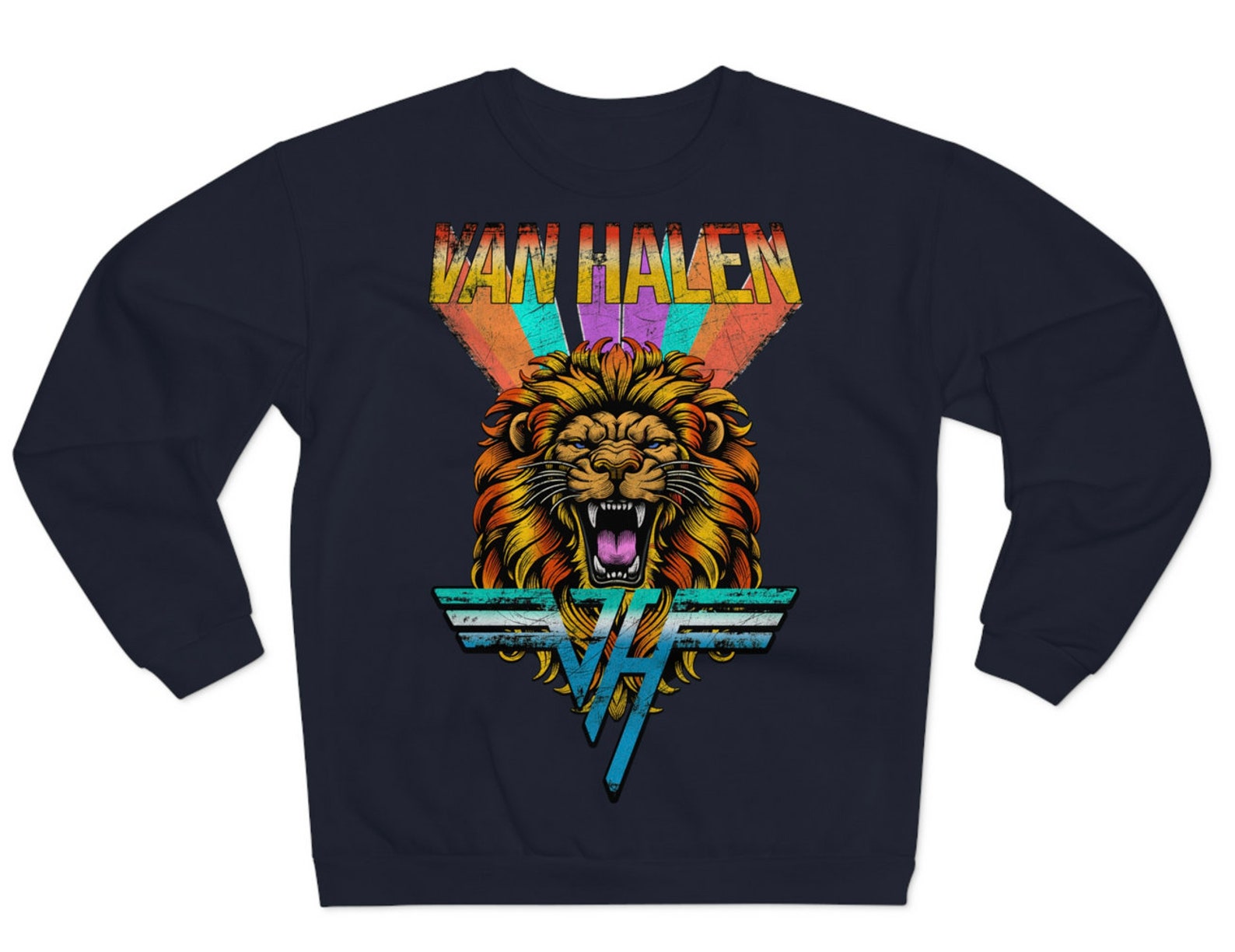 Van Halen Lion Distressed PNG: Rock Band Tee Design (digital Download ...