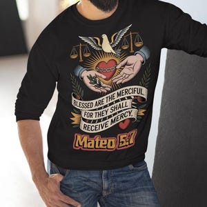 Blessed Are the Merciful PNG | Modern Religious Bible Verse Art | Dove ...