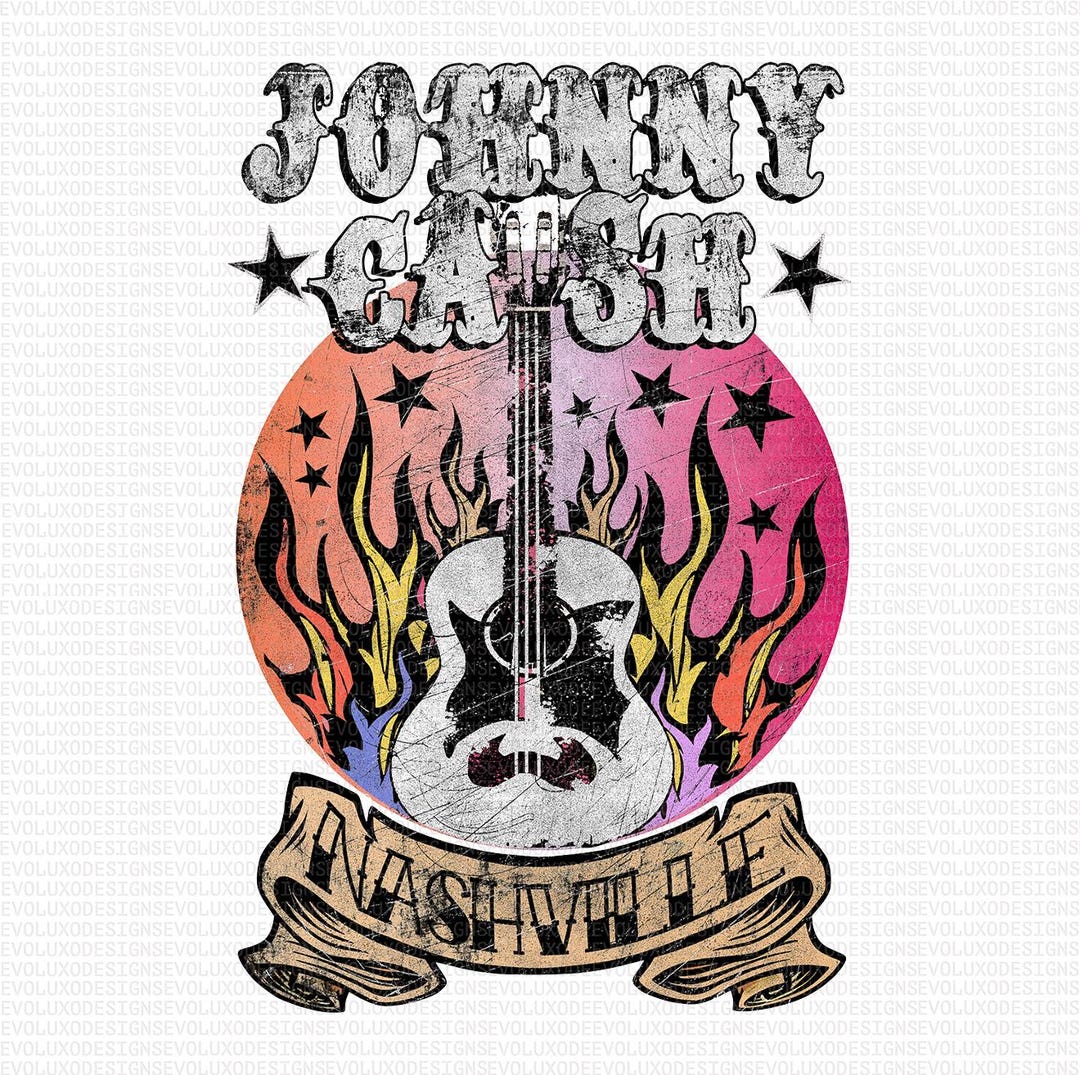 Outlaw Country Guitar PNG – Man in Black Style Vintage Music Art - Etsy