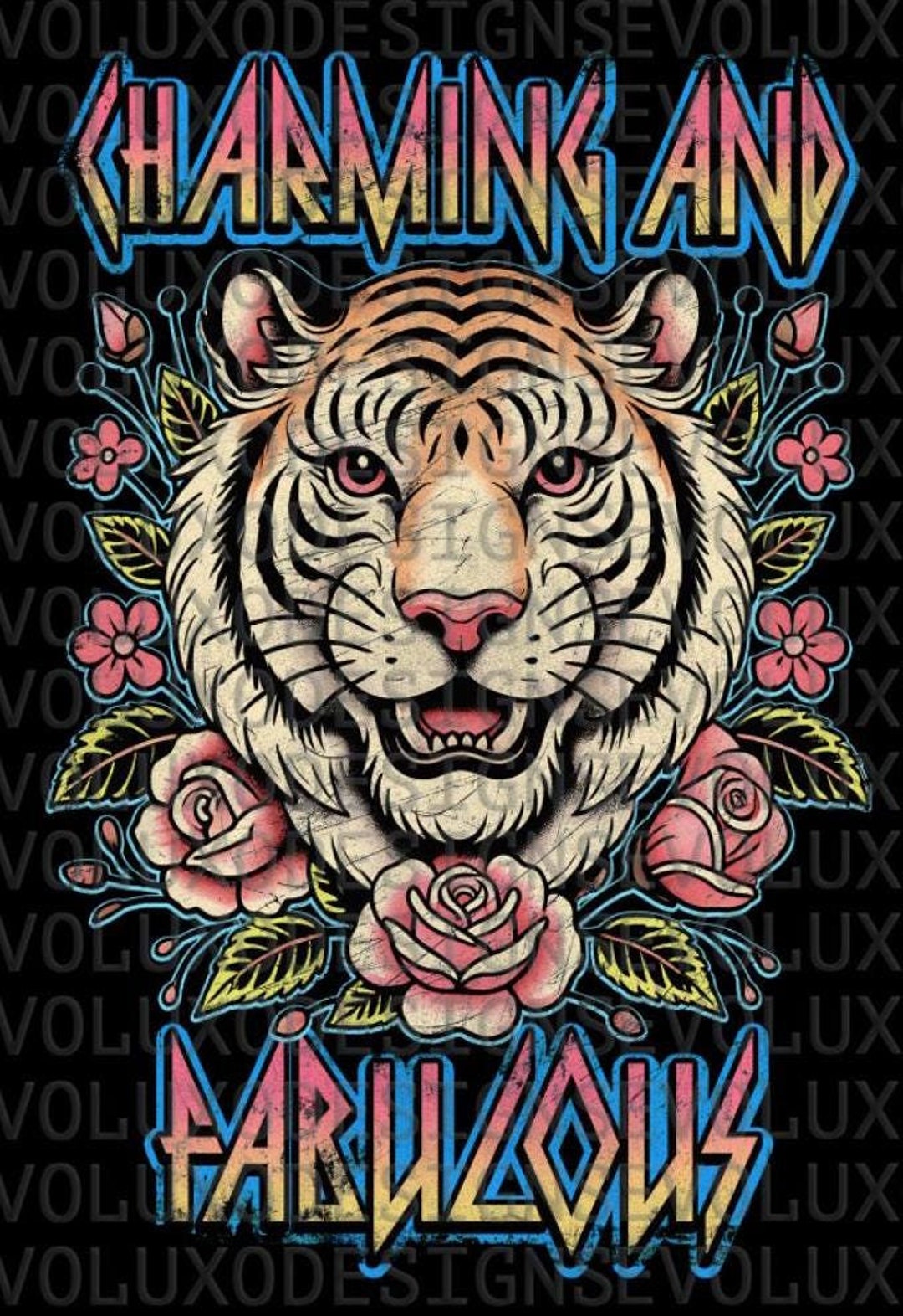 Charming and Fabulous Roses Charming Tiger Digital Sublimation DTF DTG ...