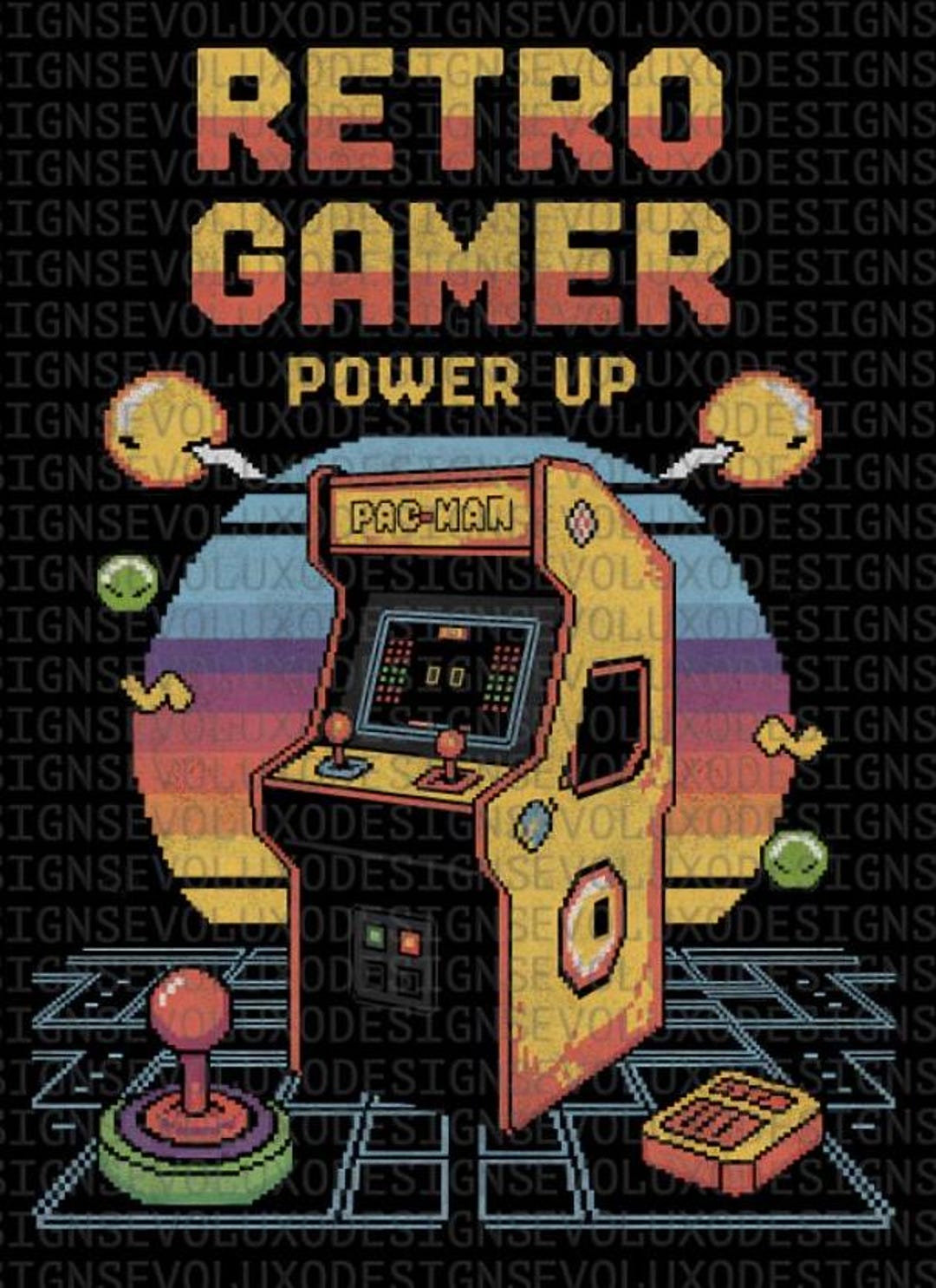 Retro Gamer Digital Sublimation DTF DTG Print PNG File Vintage Video ...