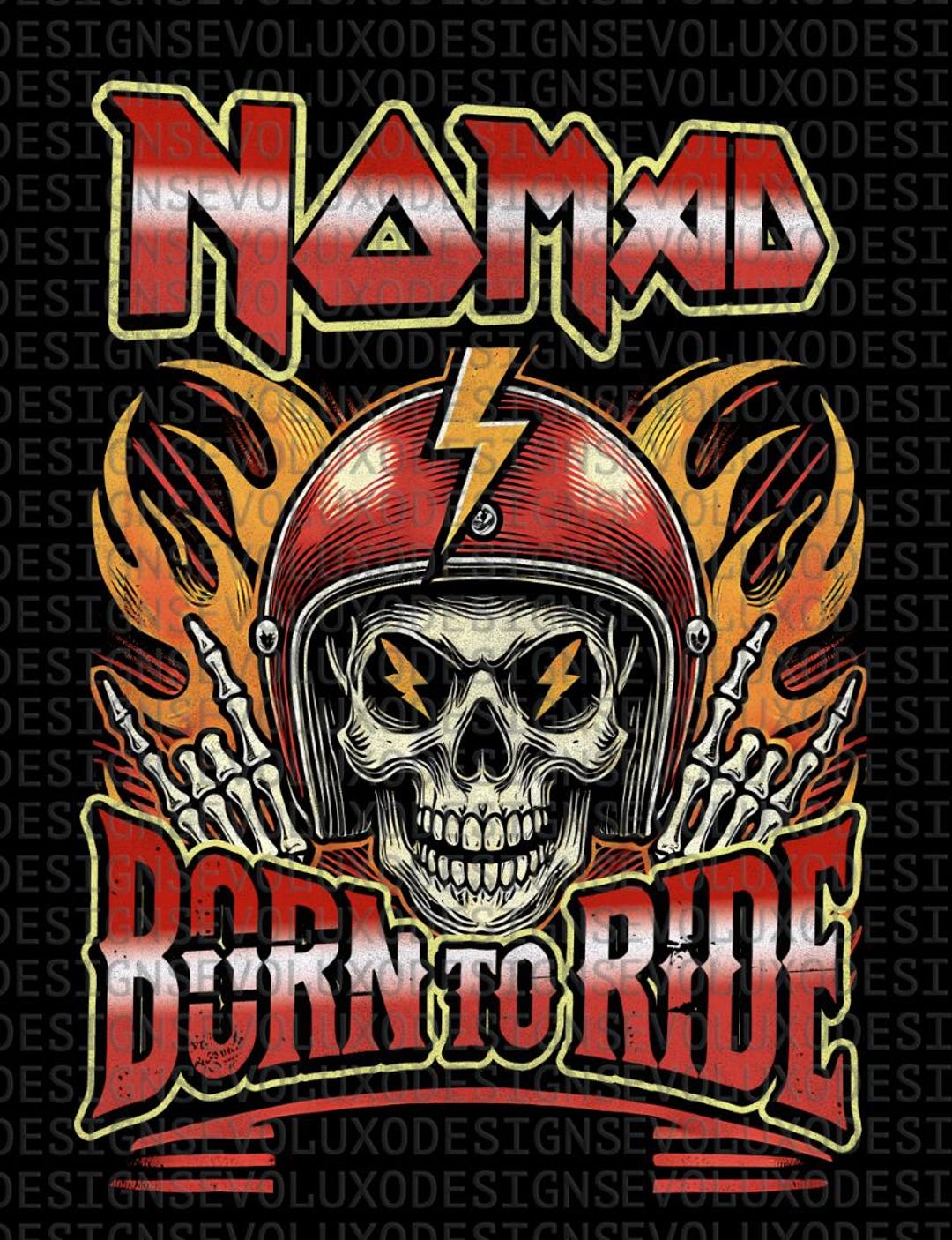 Nomad Born to Ride Sublimation DTF DTG Print PNG File Rock Band 80s T Shirt Distressed Print Fan ...