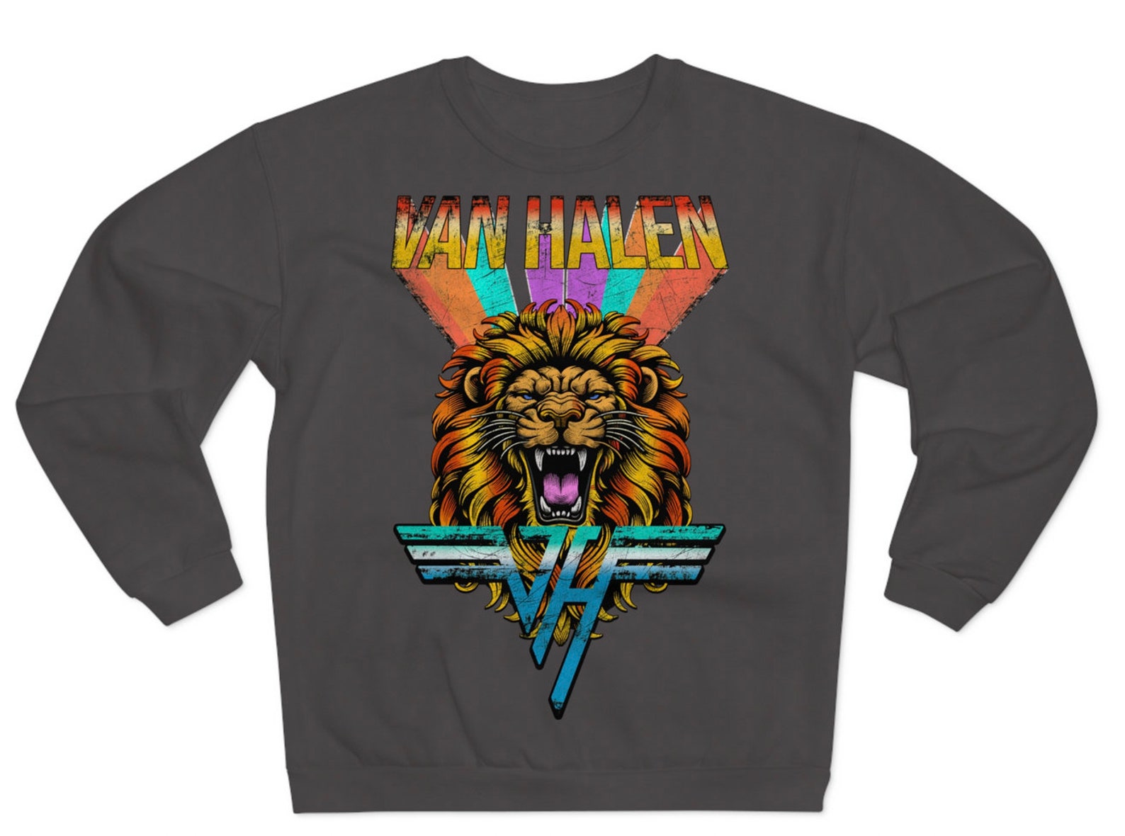 Van Halen Lion Distressed PNG: Rock Band Tee Design (digital Download ...