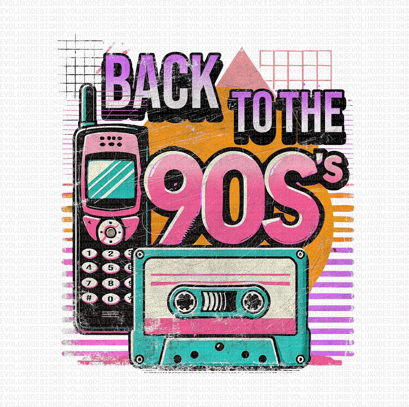 Back to the 90s PNG Retro Cassette Vintage 90s Art - Etsy