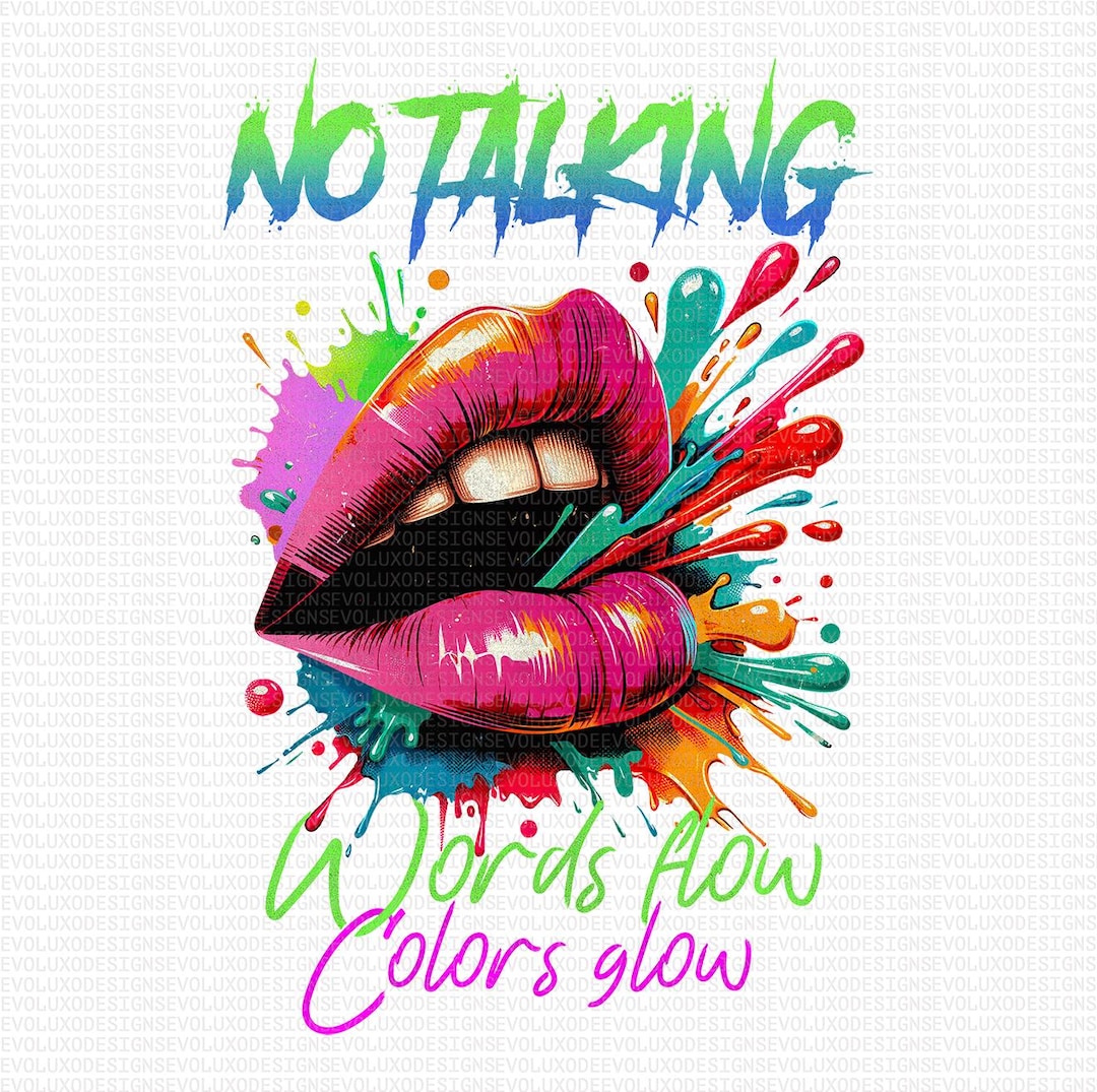 No Talking Lips Art PNG - Etsy