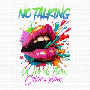 No Talking Lips Art PNG - Etsy