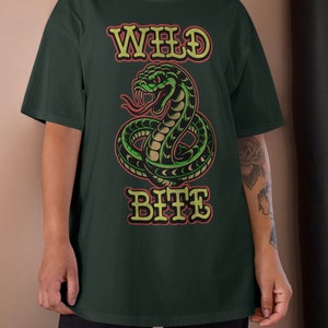 Wild Bite Snake DTF DTG Print PNG File T Shirt Distressed Vintage ...