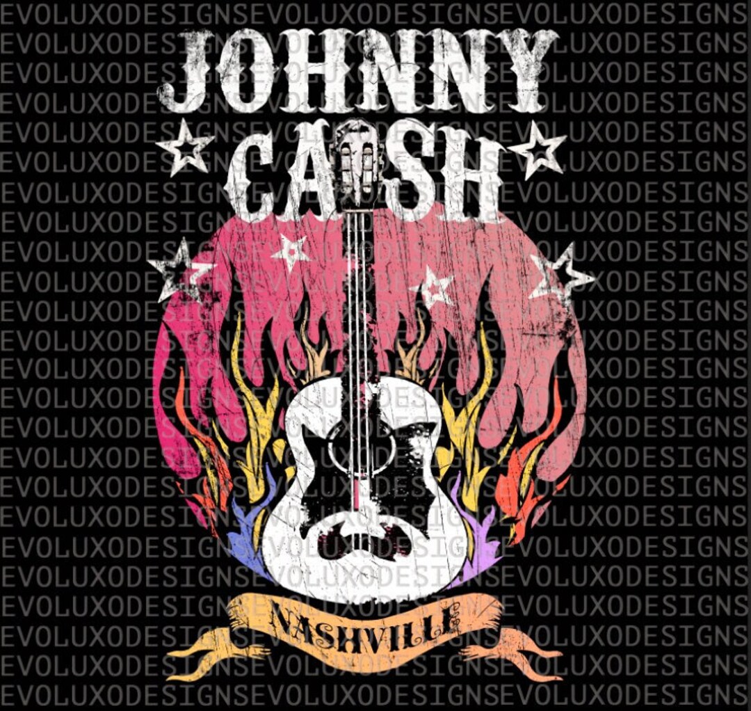 Johnny Cash Distressed Vintage Digital Sublimation DTF DTG Print PNG ...