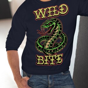 Wild Bite Snake DTF DTG Print PNG File T Shirt Distressed Vintage ...