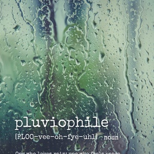 Pluviophile Definition Print (version 1) | A4 Size | Rain Lover ...