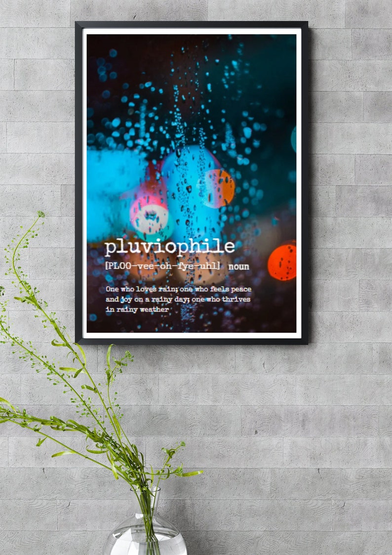 Pluviophile Definition Print (version 2) | A4 Size | Rain Lover ...