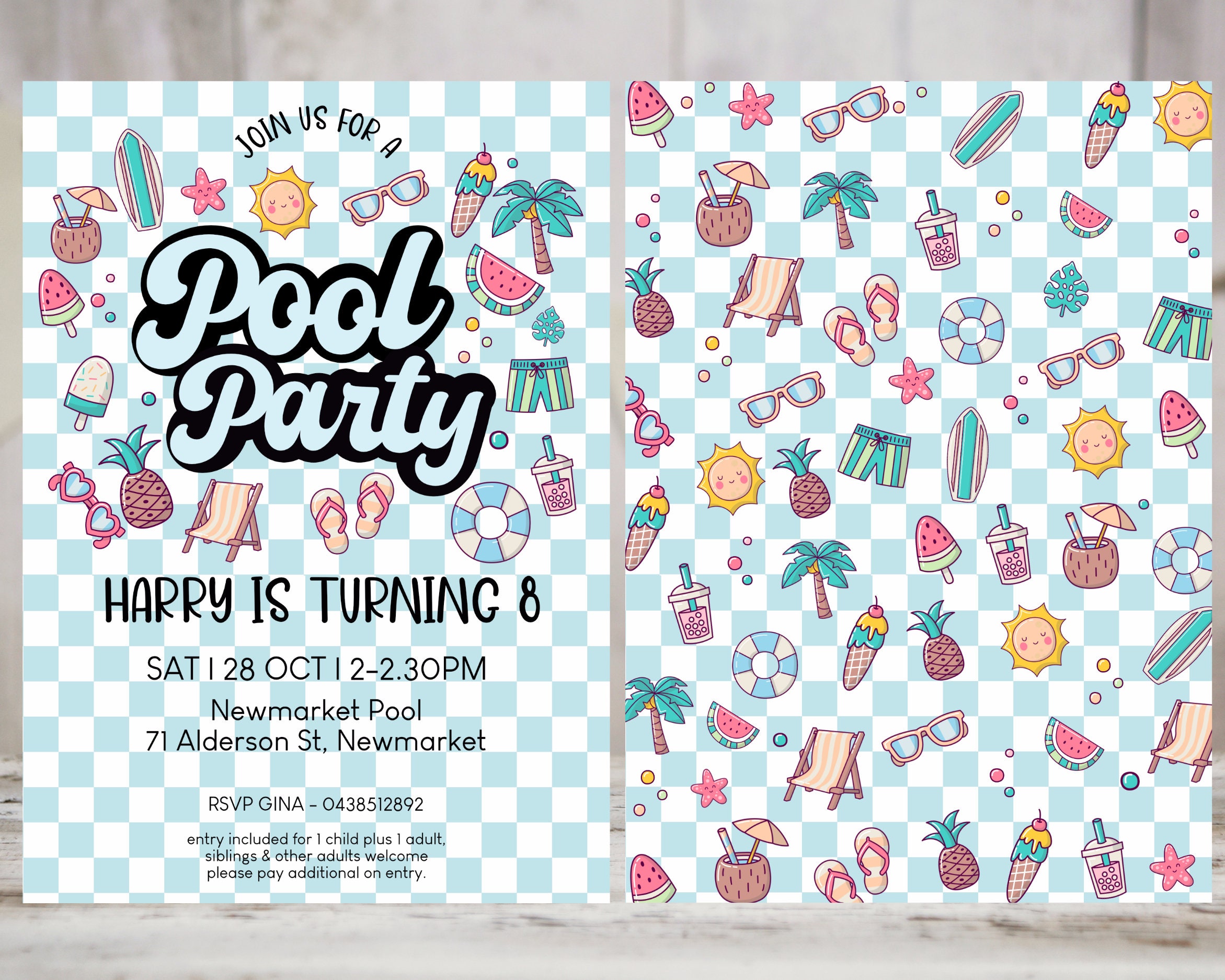 Cool Pool Party Invitation Printable, Boy Pool Party, Unisex Pool Party ...