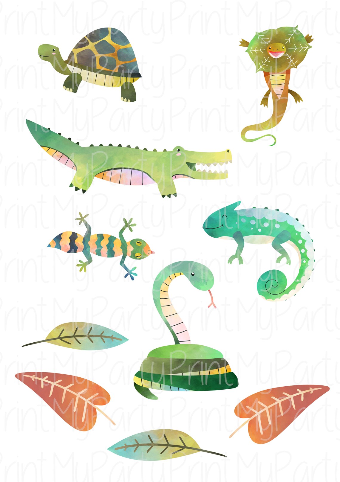 Reptile Cake Topper, Reptile Birthday Party, Printable Reptile Topper ...
